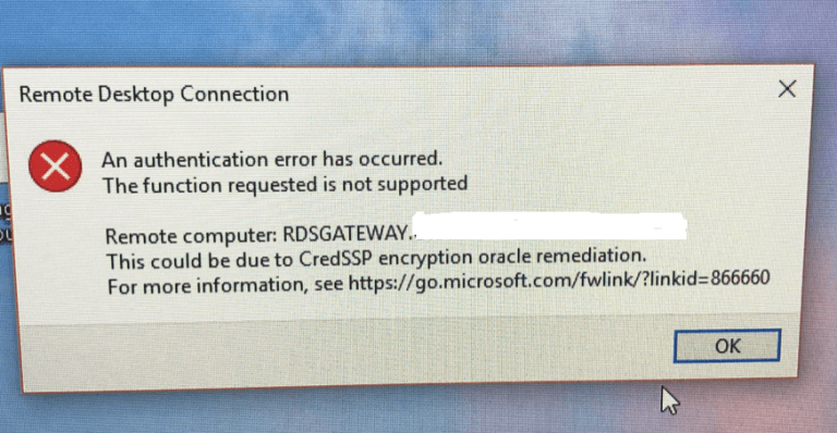 Windows Security Update Breaks Remote Desktop Connection - OcCloud 9