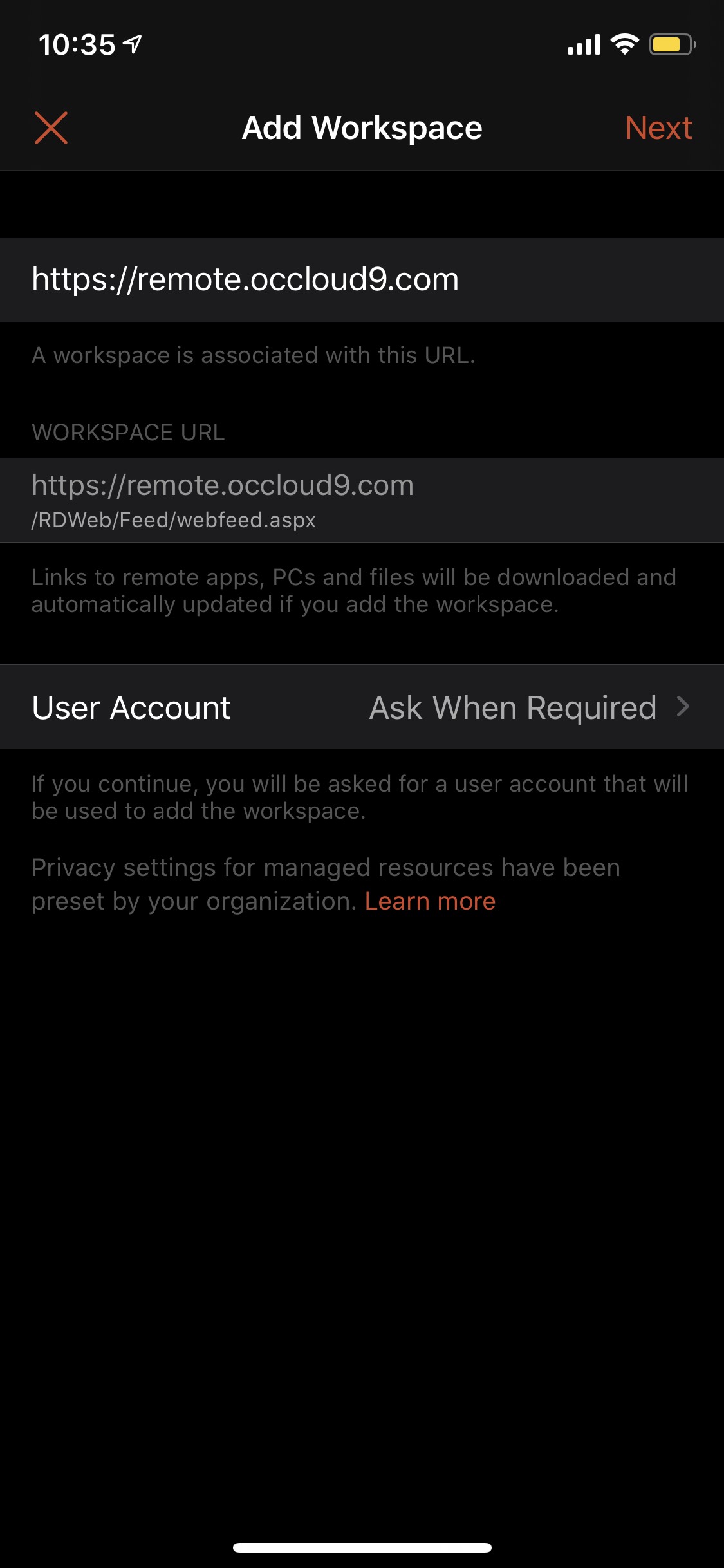 iOS Client Setup - OC Cloud9
