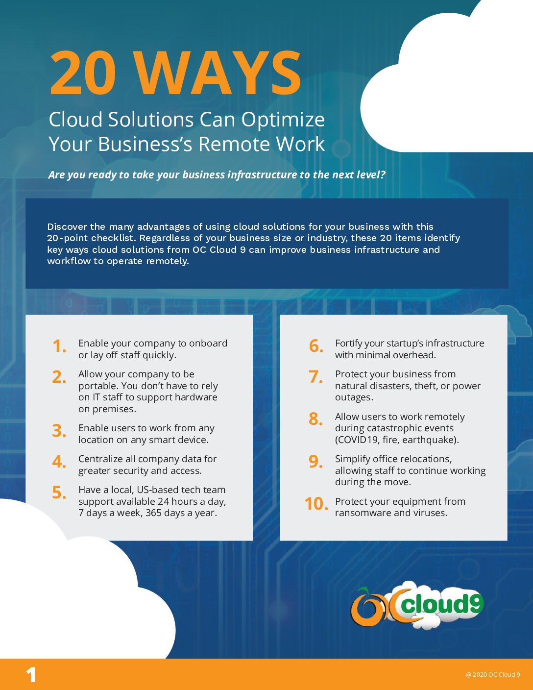 OC Cloud9 Downloadable Checklist - OC Cloud9